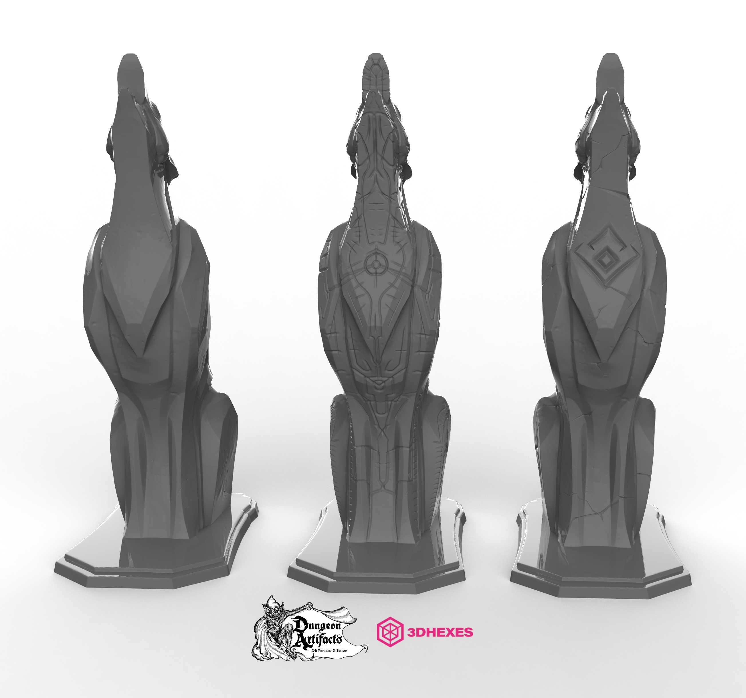 Stylized Wolf Statue 3dhexes Wargaming Terrain D&D Dnd - Etsy