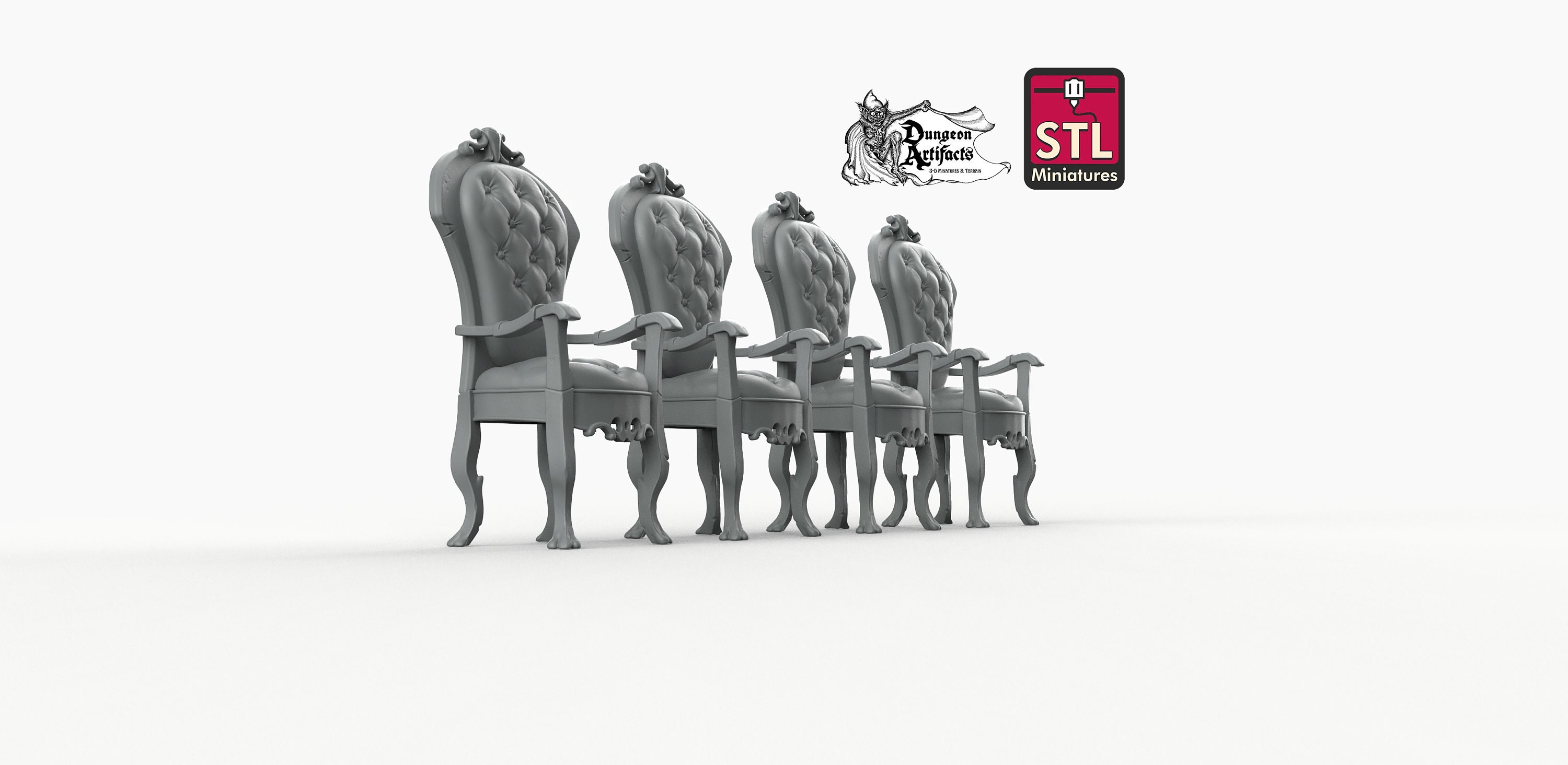 Fancy Chairs Stl Miniatures Wargaming Forgotten Realms Dandd Etsy