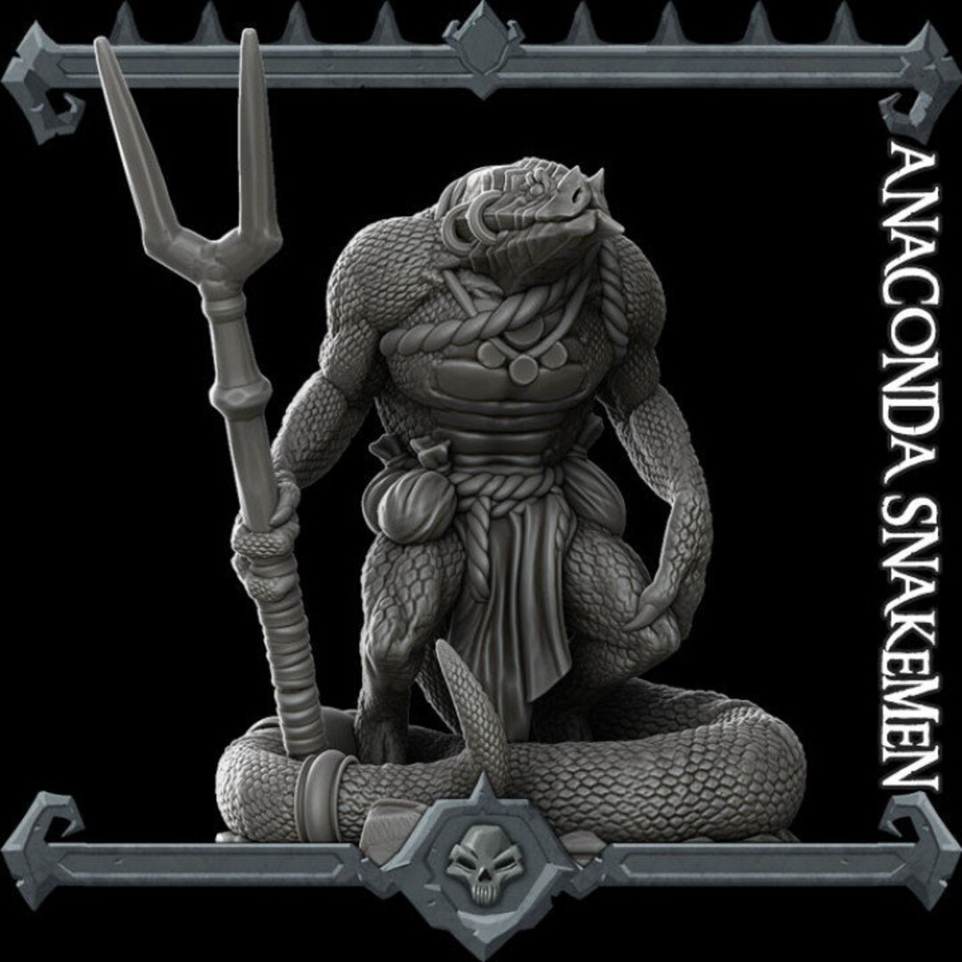 Anaconda Snakeman - Lizard Man - Wargaming Miniatures Monster Rocket ...
