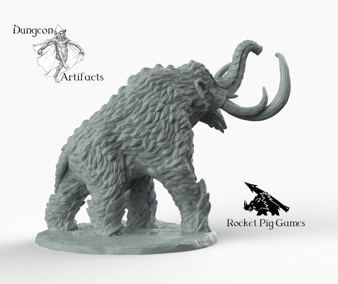 Dire Woolly Mammoth - Wargaming Miniatures Monster Rocket Pig Games D&D ...