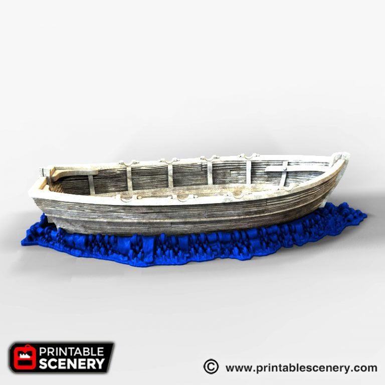 Long Boat - Row Boat - the Lost Islands - Printable Scenery 28mm 32mm ...