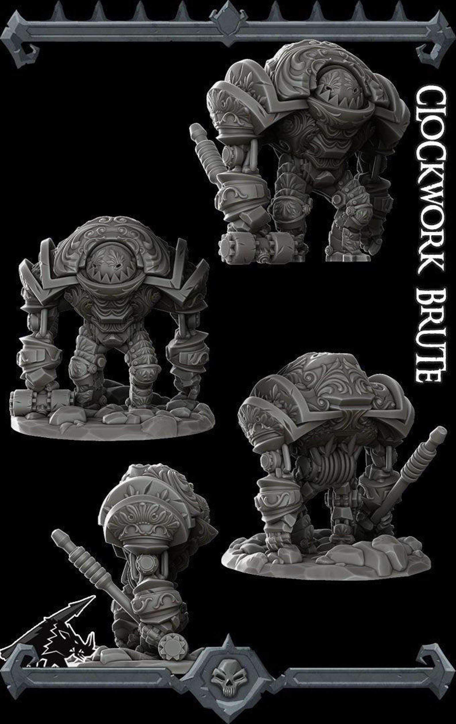 Clockwork Brute - Wargaming Miniatures Monster Rocket Pig Games D&D ...