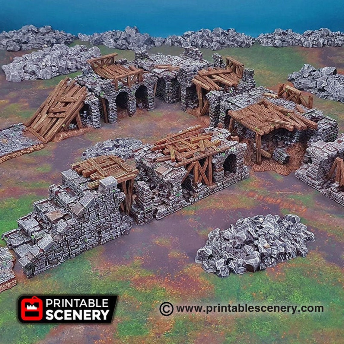 Ruined Bridge Spans 15mm 20mm 28mm 32mm Printable Scenery - Etsy
