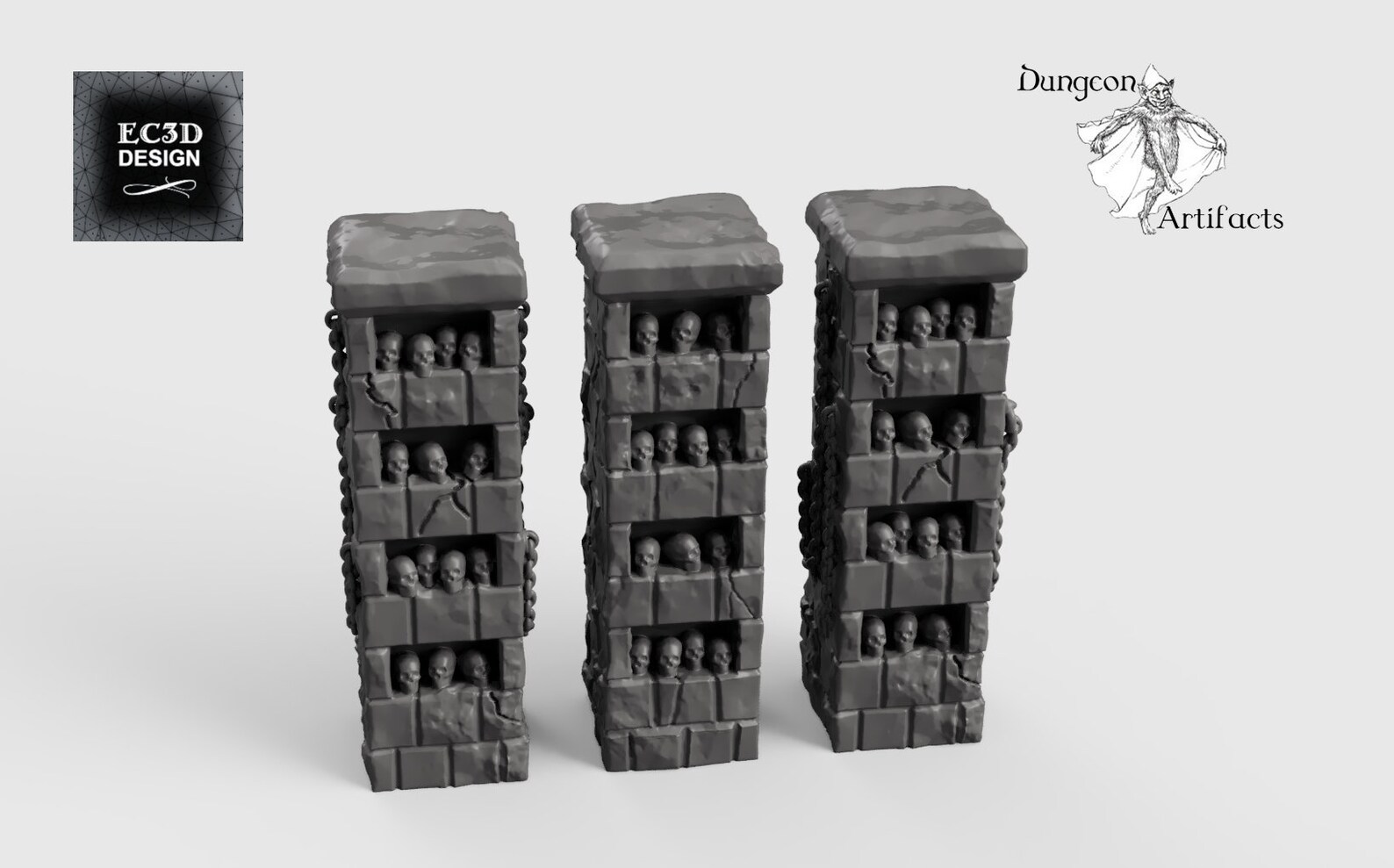 Skull Pillars - 28mm 32mm Hero's Hoard Wargaming Terrain - Etsy