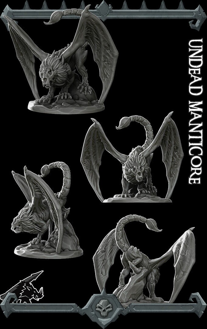 Undead Manticore Wargaming Miniatures Monster Rocket Pig - Etsy