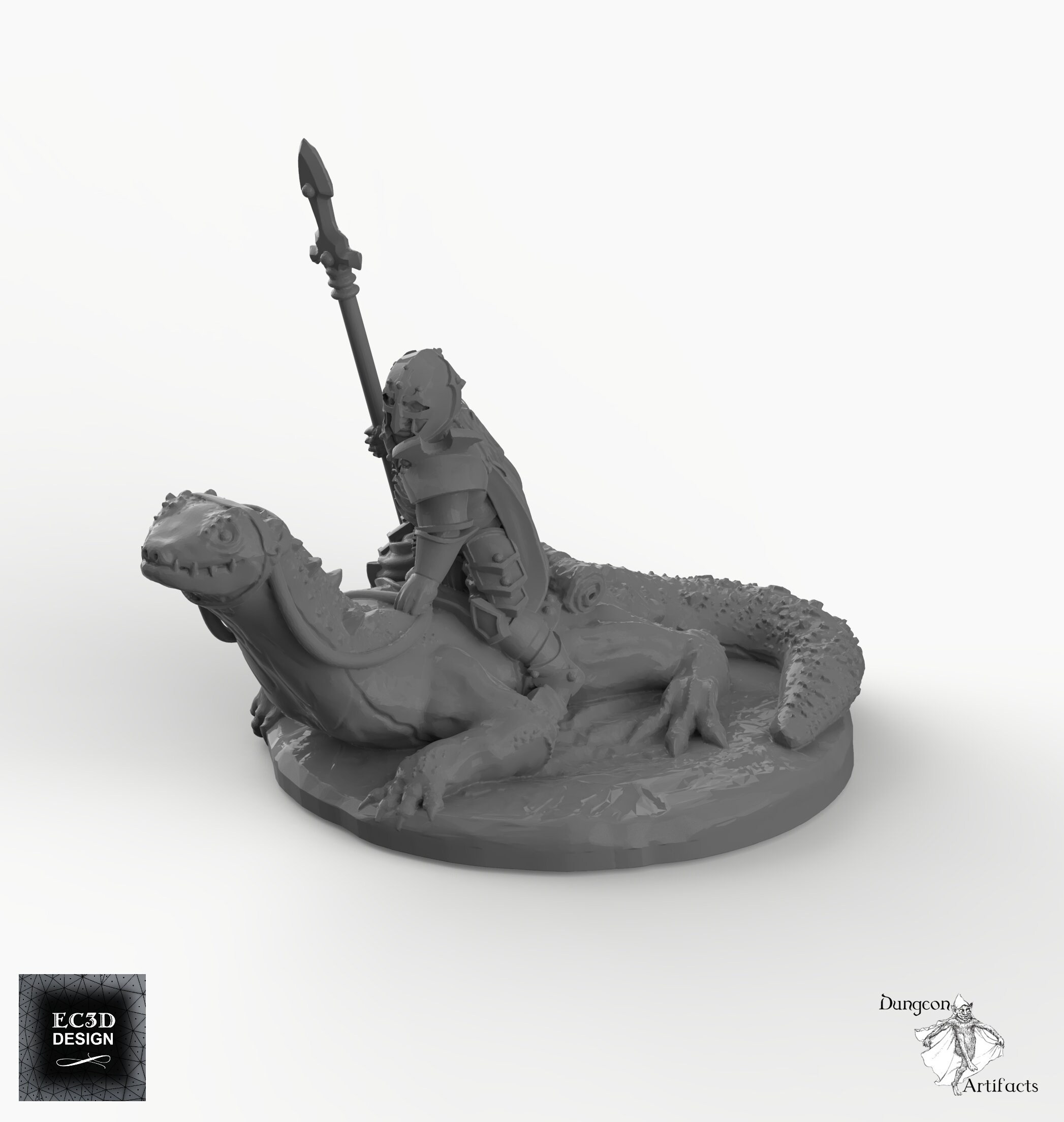 Dark Elf Lizard Rider EC3D Skyless Realms Wargaming | Etsy