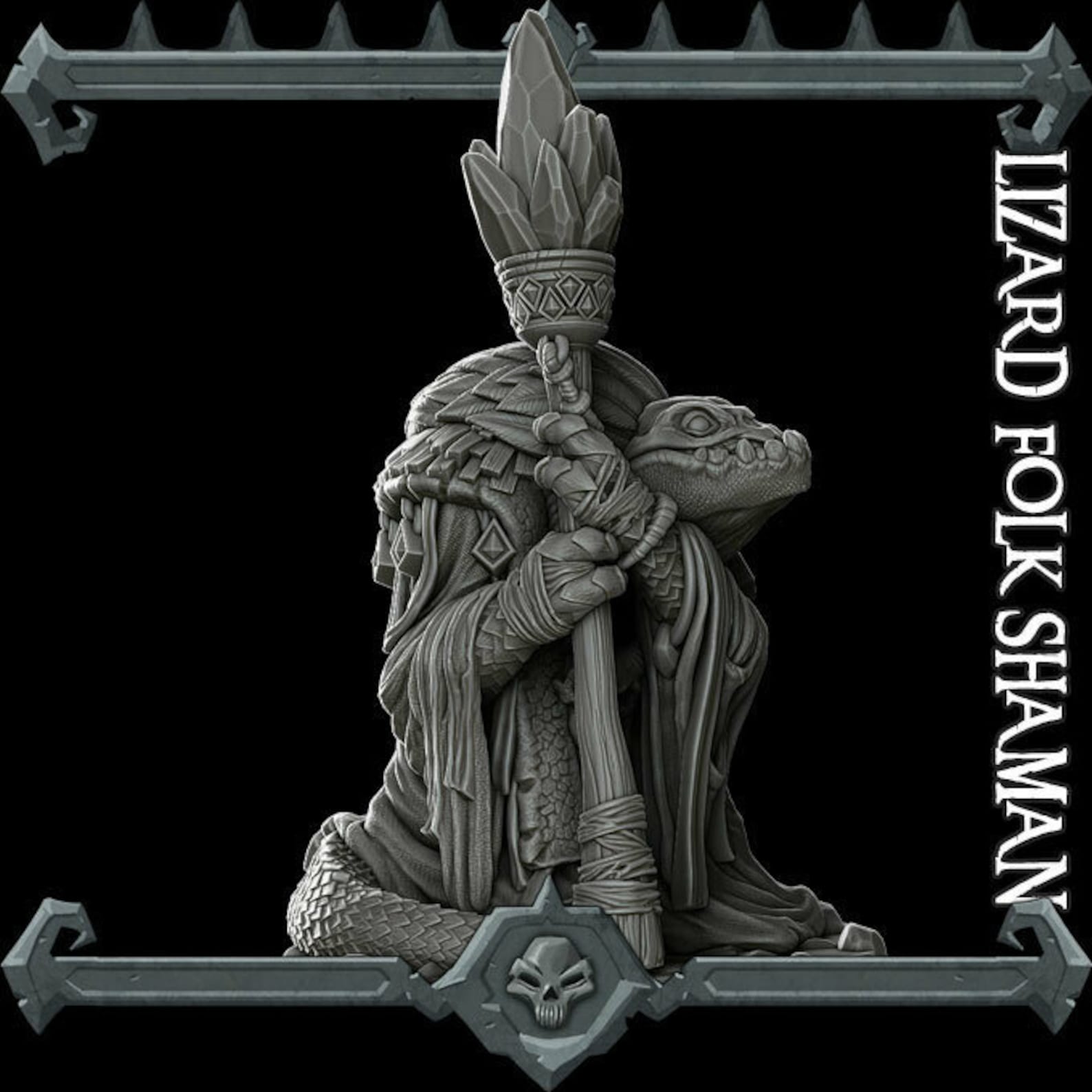 Lizardfolk Shaman Lizardman Lizardmen Miniatures Monster - Etsy