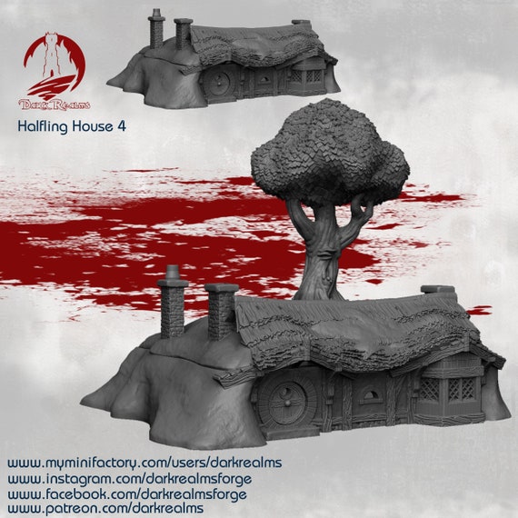 Halfling House 4 15mm 28mm 32mm Dark Realms Halfling Village | Etsy