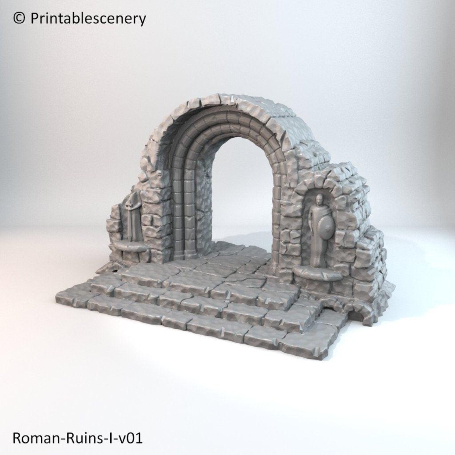 Roman Ruins Arch - Apocalypse - Printable Scenery 28mm 32mm Wargaming ...