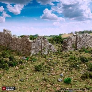 Modular Norman Stone Fort Walls - King and Country - Printable Scenery ...