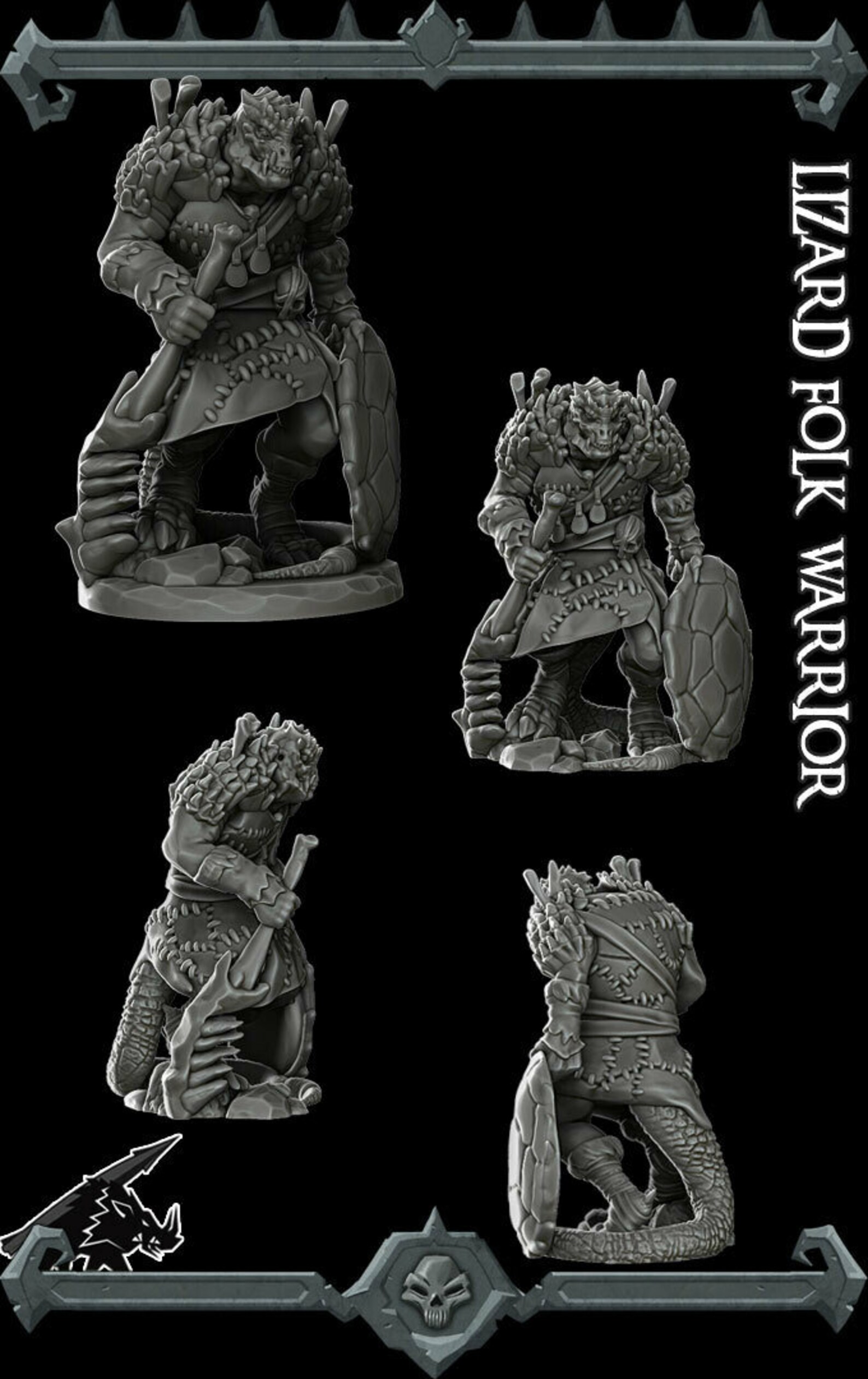 Lizardfolk Warrior Lizardman Lizardmen Miniatures Monster - Etsy