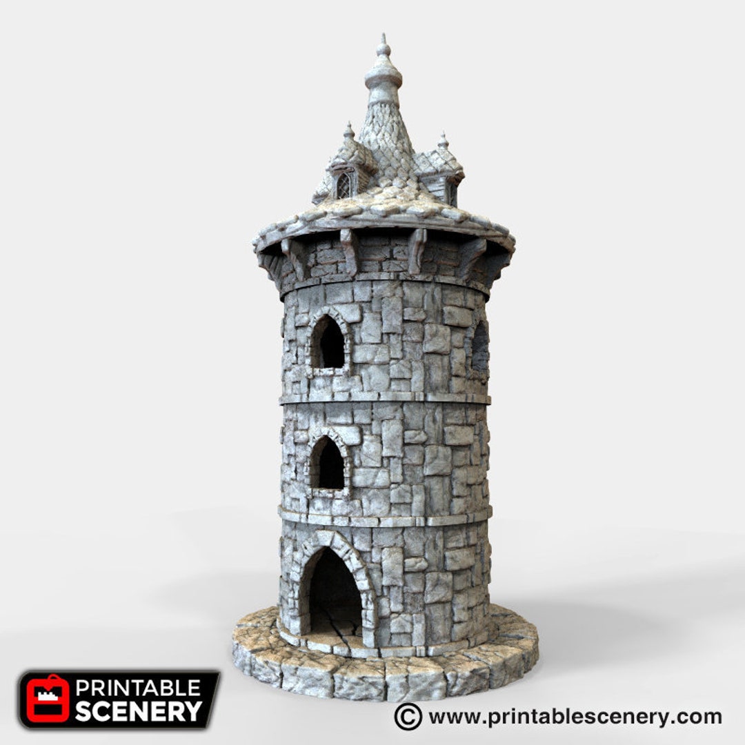 Round Tower With Turret - 15mm 28mm 32mm Winterdale Clorehaven Goblin ...