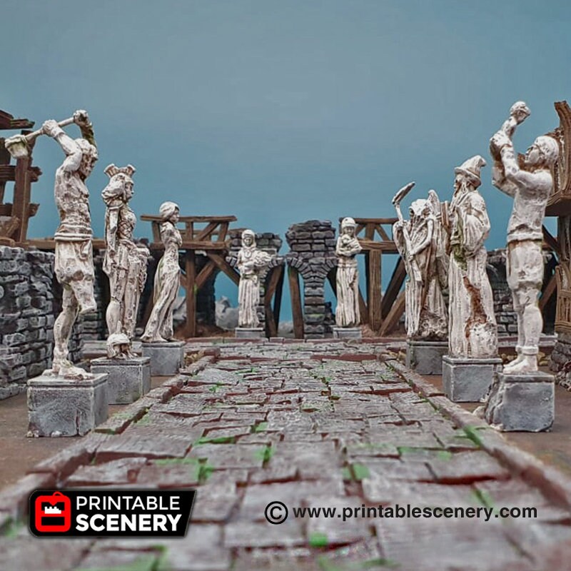 Guardian Statues - Shadowfey Wilds 15mm 28mm 32mm Wargaming Terrain D&D ...
