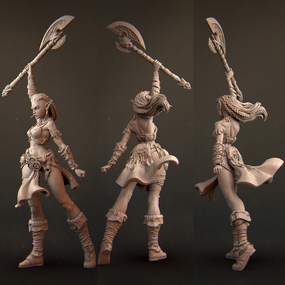 Sia the Elf Barbarian Nerikson Wargaming D&D Dnd - Etsy