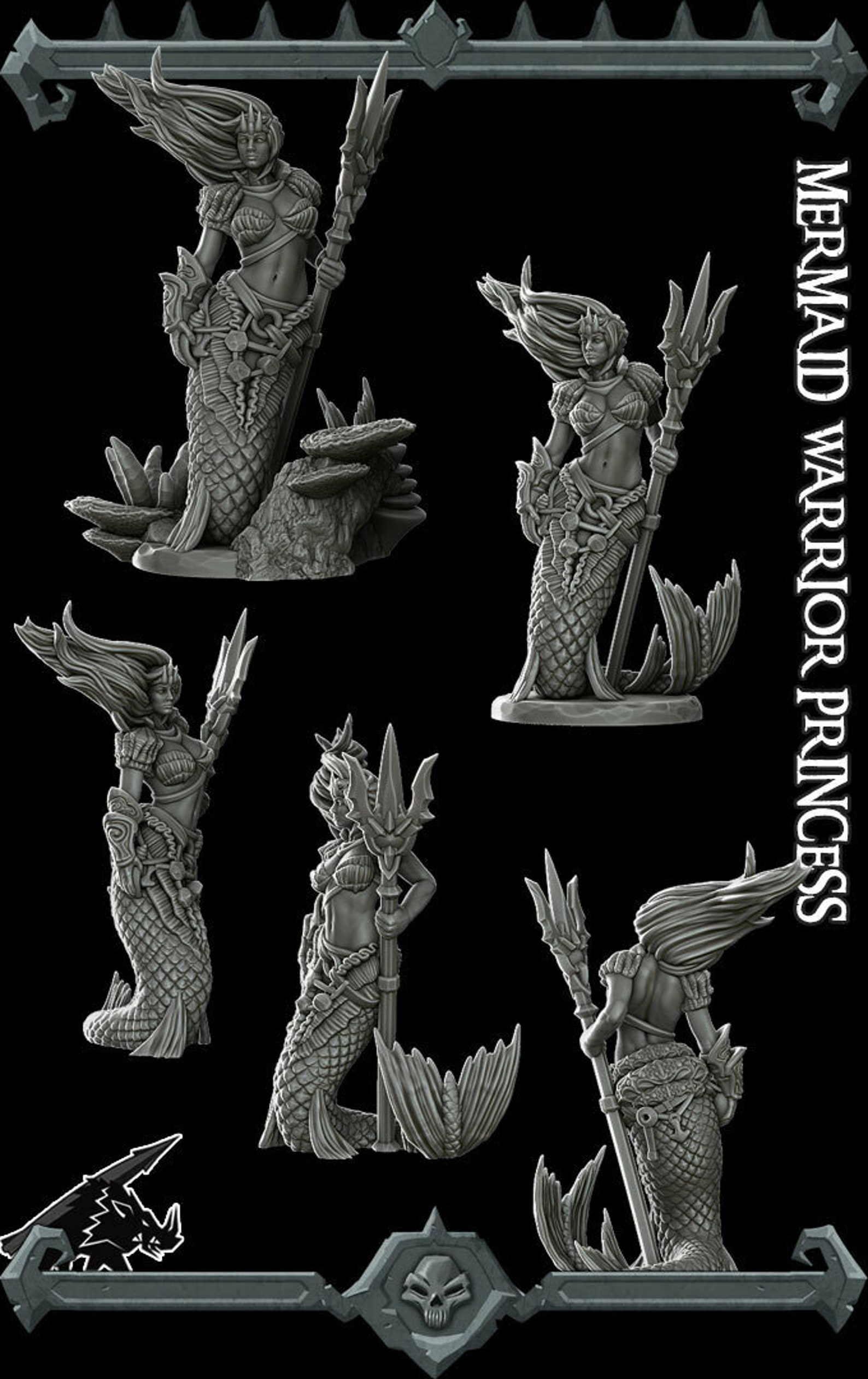Mermaid Warrior Princess - Wargaming Miniatures Rocket Pig Games D&D ...
