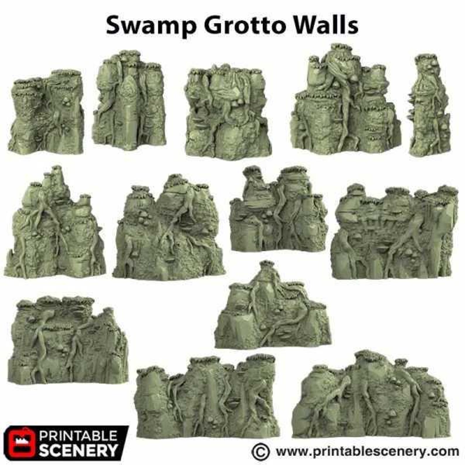 Swamp Grotto Walls - the Gloaming Swamps - Printable Scenery Terrain ...