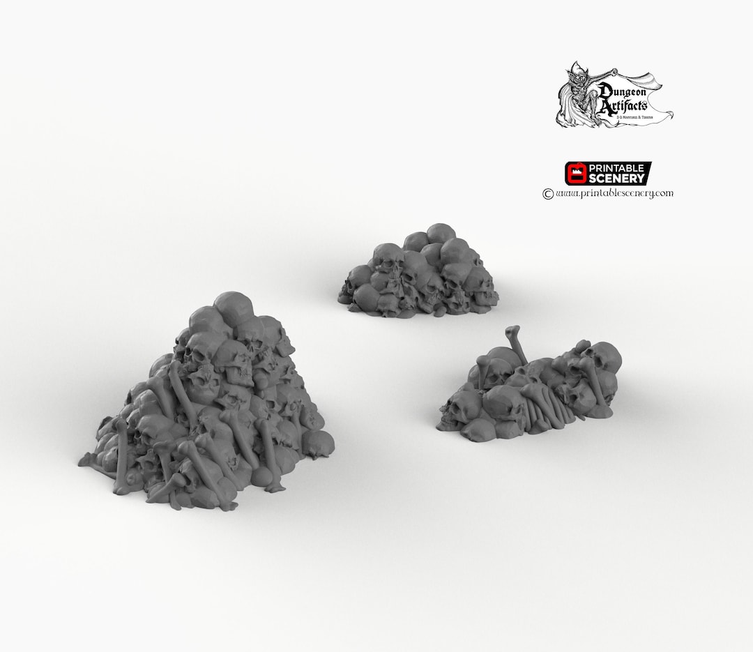 Skull Piles - 15mm 20mm 28mm 32mm 37mm Printable Scenery Shadowfey ...