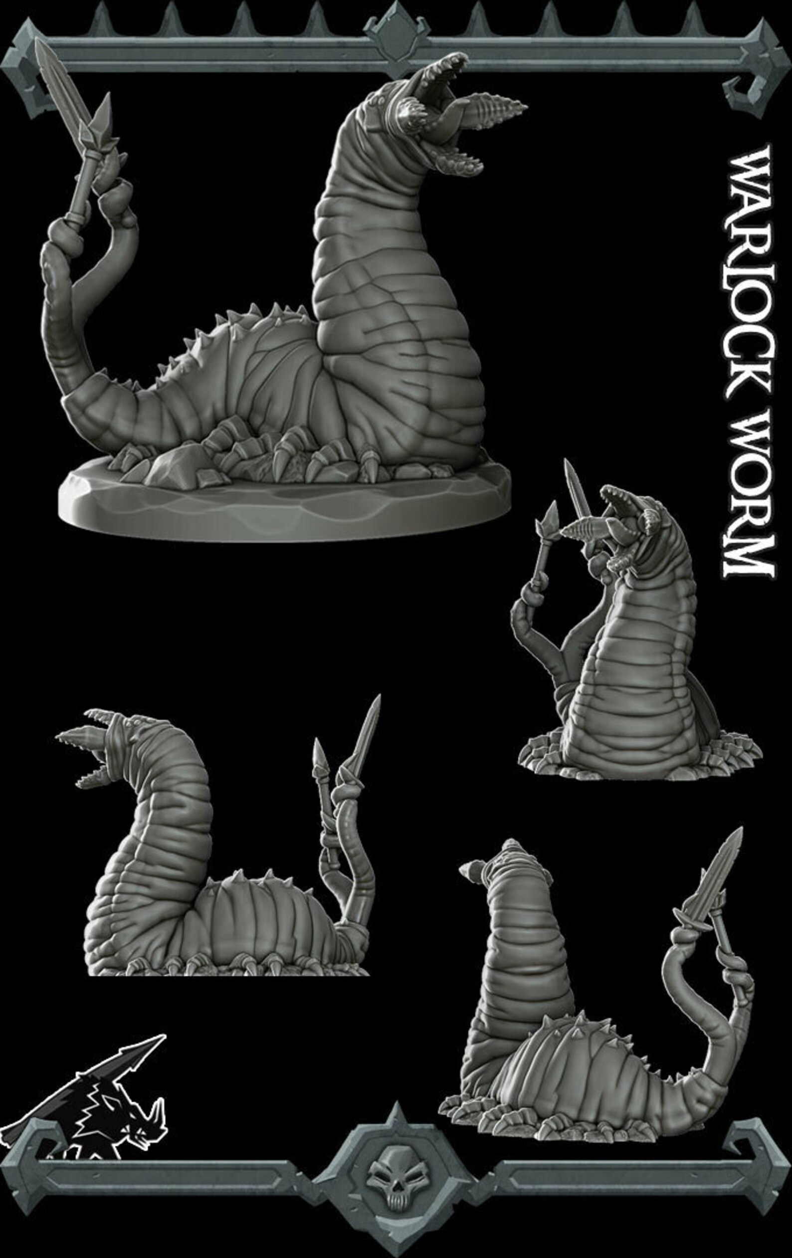 Warlock Worm Wargaming Miniatures Monster Rocket Pig Games - Etsy