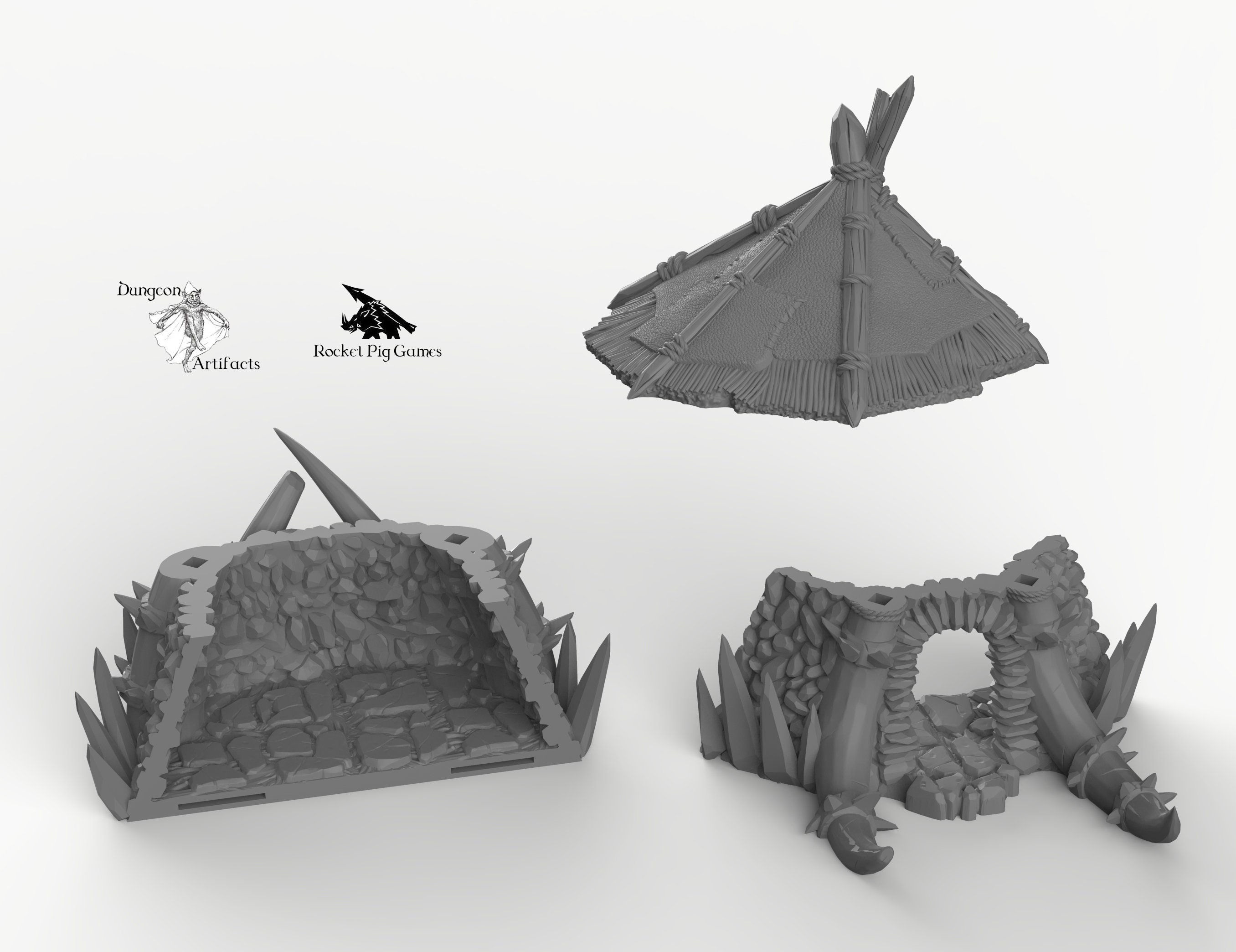 Orc Tusk Hut 15mm 28mm 32mm Rocket Pig Games Wargaming - Etsy