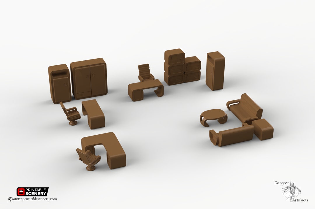 Cyberpunk Office Furniture Set - 28mm 32mm Dragonlock Ultimate Tabletop ...