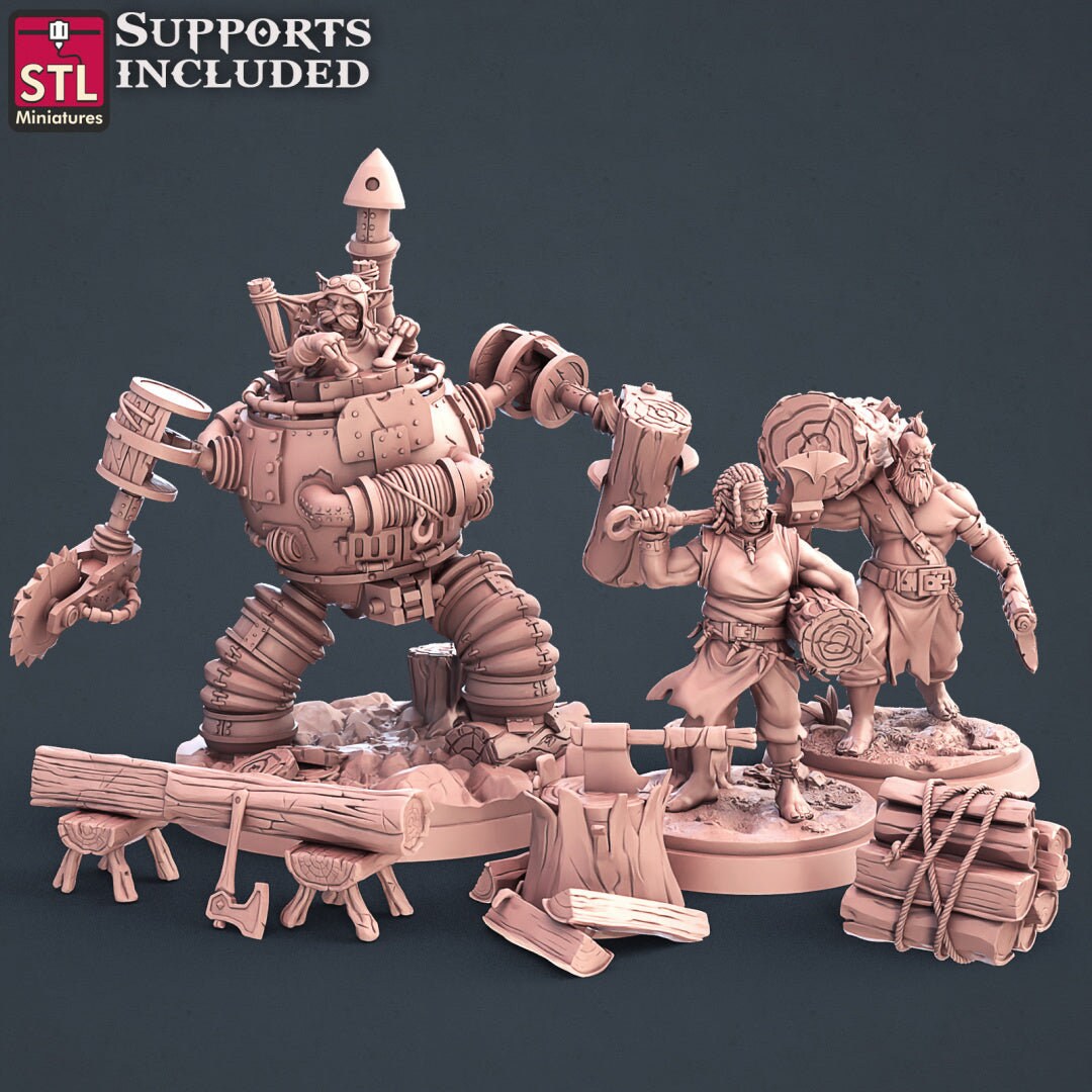 Lumberjack Set - STL Miniatures - Wargaming D&d Dnd - Etsy