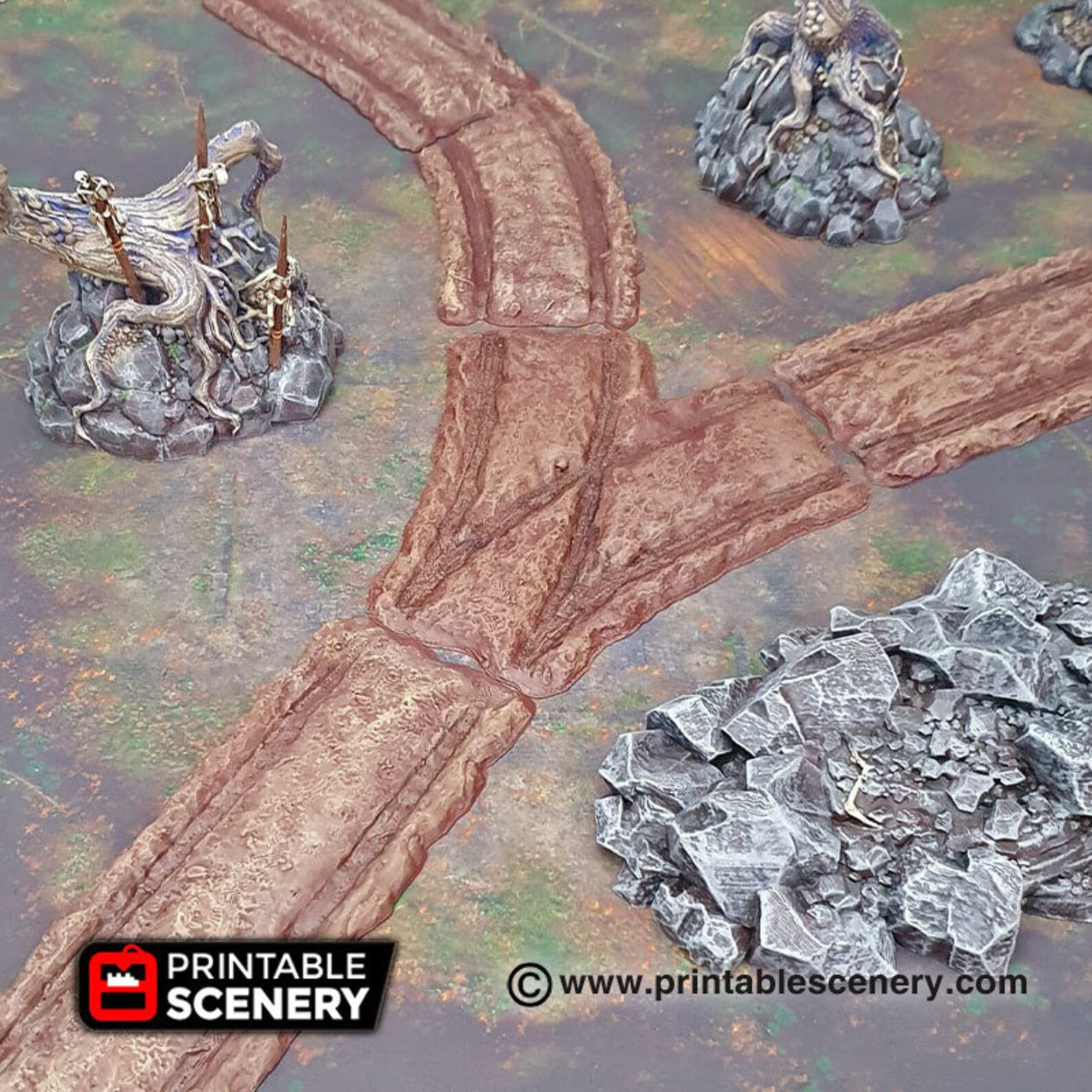 Forest Cart Tracks - 15mm 20mm 28mm 32mm Printable Scenery Shadowfey ...