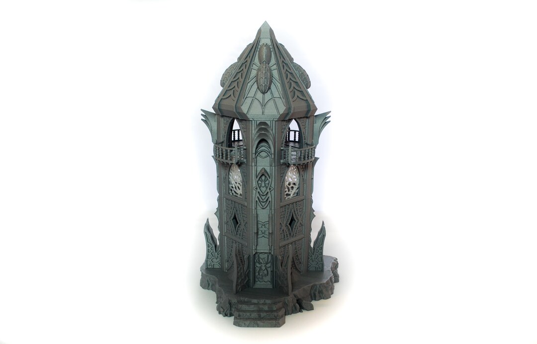 Dark Elf Modular Tower - Skyless Realms - 28mm 32mm Wargaming Terrain ...