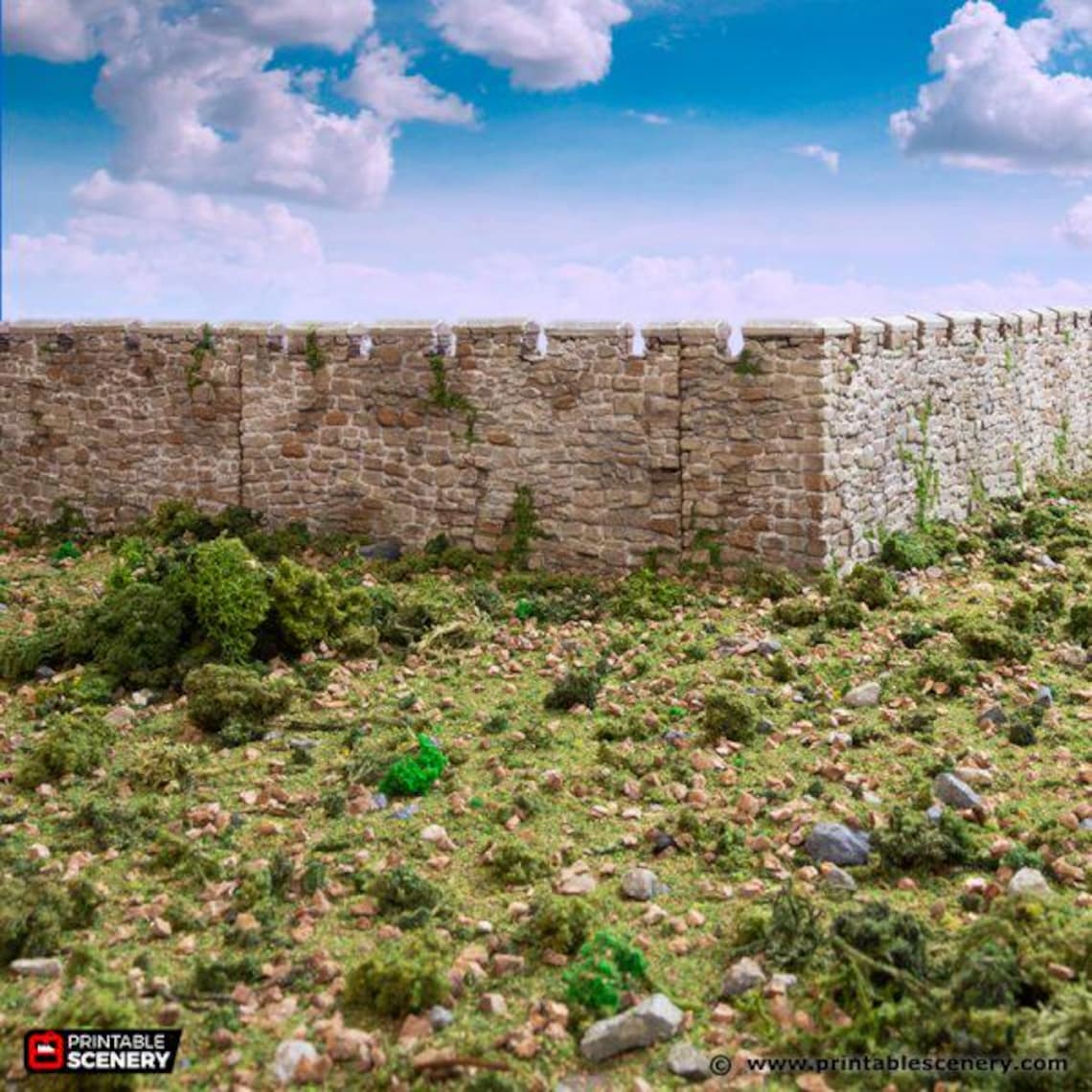 Norman Stone Fort Walls - King and Country - Printable Scenery Terrain ...