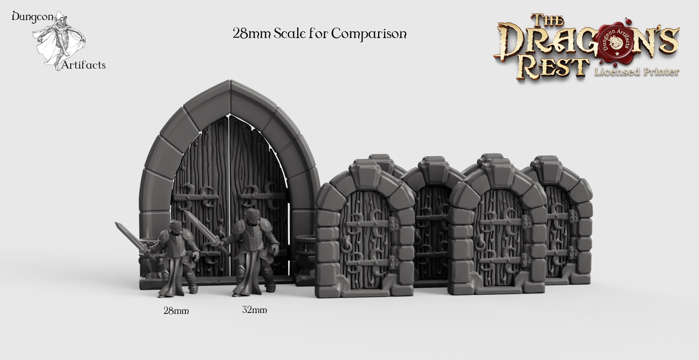 Dungeon Door Set 28mm 32mm Dragon's Rest Wargaming - Etsy