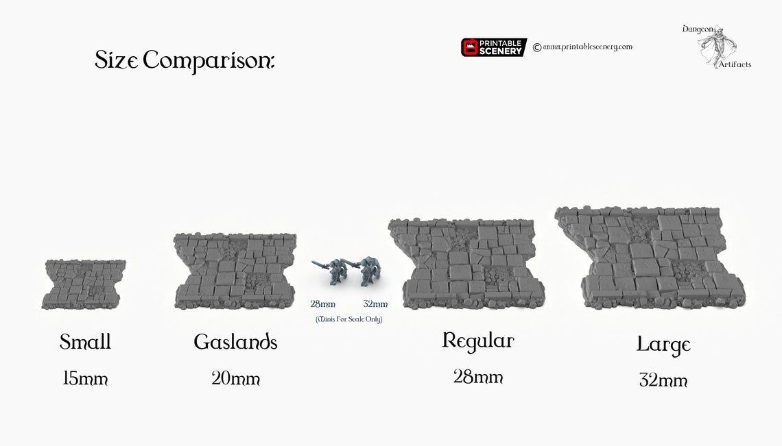 Flagstone Lanes - Roads of Ruin - 15mm 20mm 28mm 32mm Printable Scenery ...