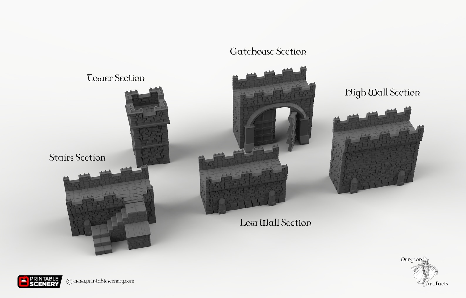 Winterdale Citadel Walls - Modular Medieval Castle Wall Set - 15mm 28mm ...