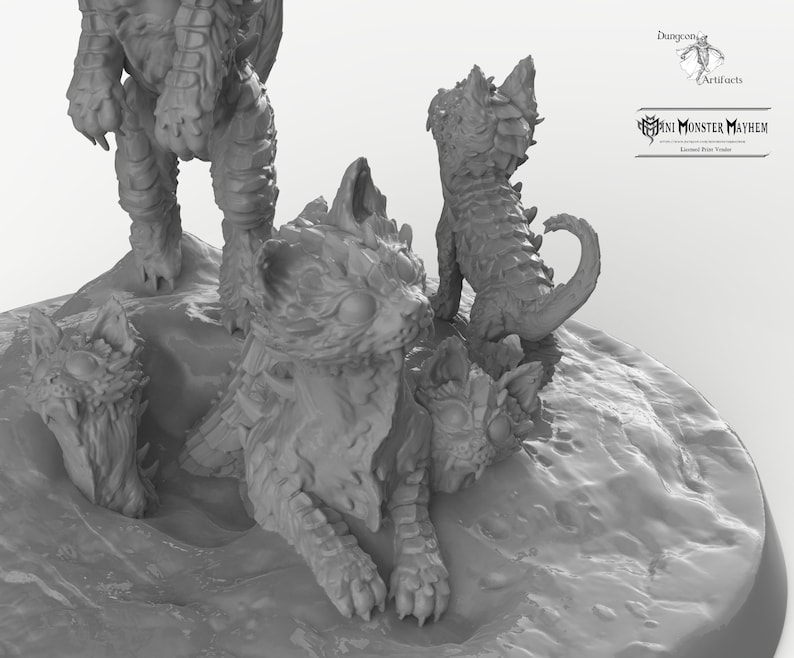 Dino Kitty - Dinosaur Kittens Mini Monster Mayhem Wargaming Miniatures ...