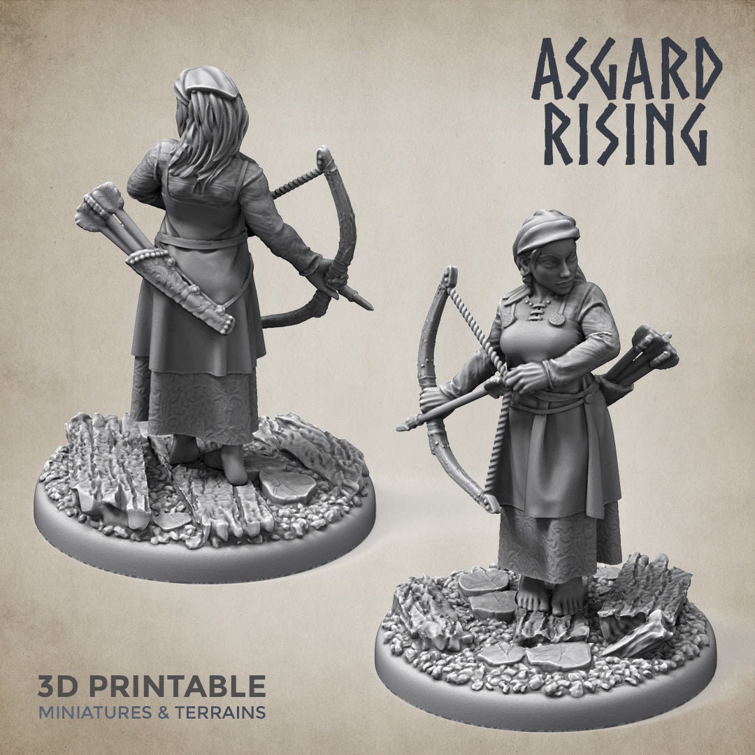 Villager Female Militia Set - Asgard Rising Miniatures - Wargaming D&d ...
