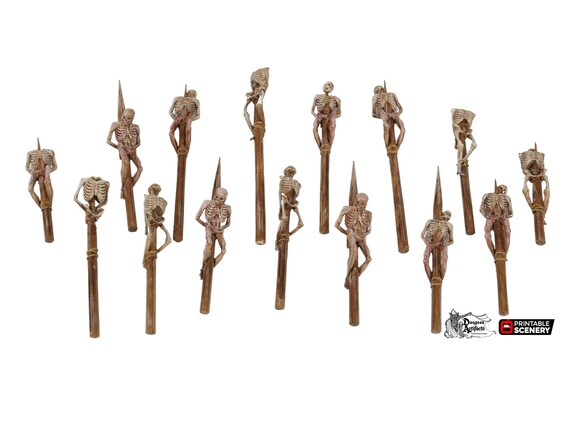 Impaled Skeletons Painted Printable Scenery Shadowfey - Etsy