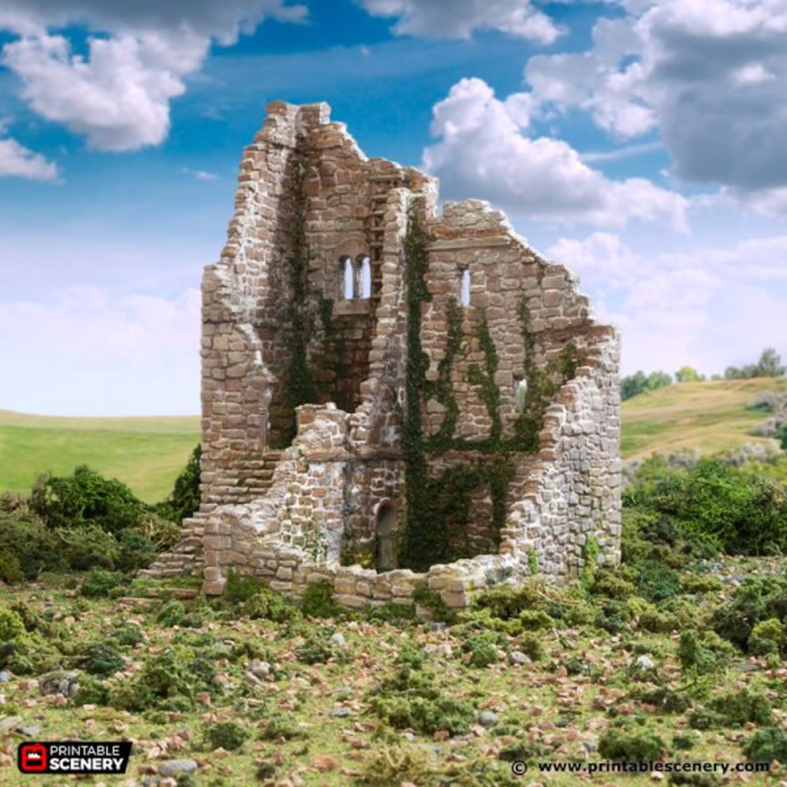 Ruined Norman Stone Fort - King and Country - Printable Scenery Terrain ...