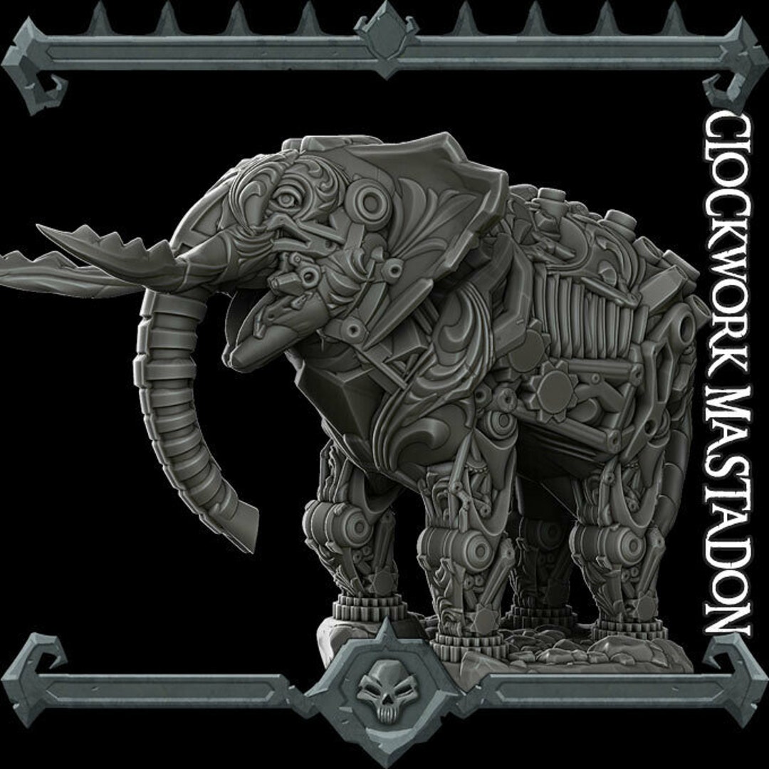 Clockwork Mastodon - Wargaming Miniatures Monster Mastadon Rocket Pig ...