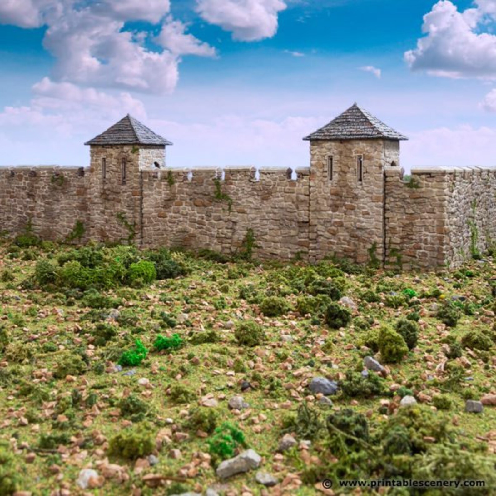 Norman Stone Fort Walls King and Country Printable Scenery - Etsy