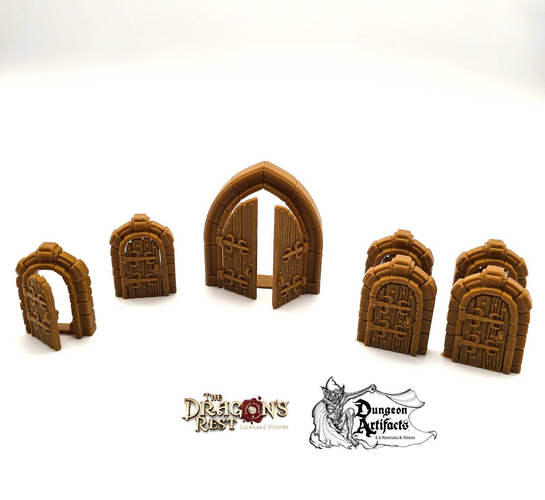 Dungeon Door Set - 28mm 32mm Dragon's Rest Wargaming Terrain Scatter D ...