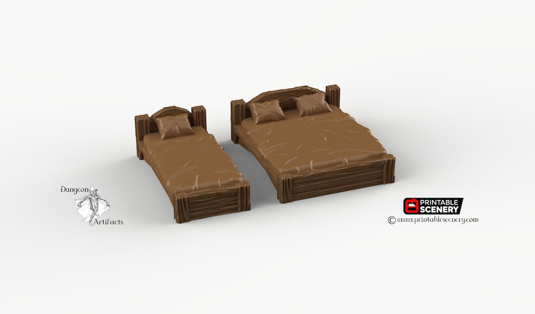 Simple RPG Beds - 28mm 32mm Furniture Clorehaven and Goblin Grotto ...