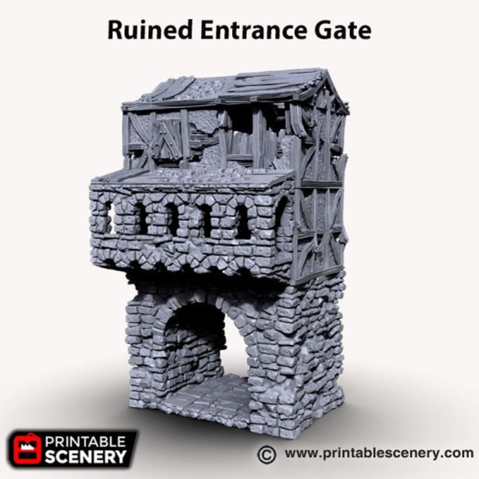 Ruined Gatehouse Entrance Gate Shadowfey Ruins 15mm 20mm 28mm 32mm 37mm ...