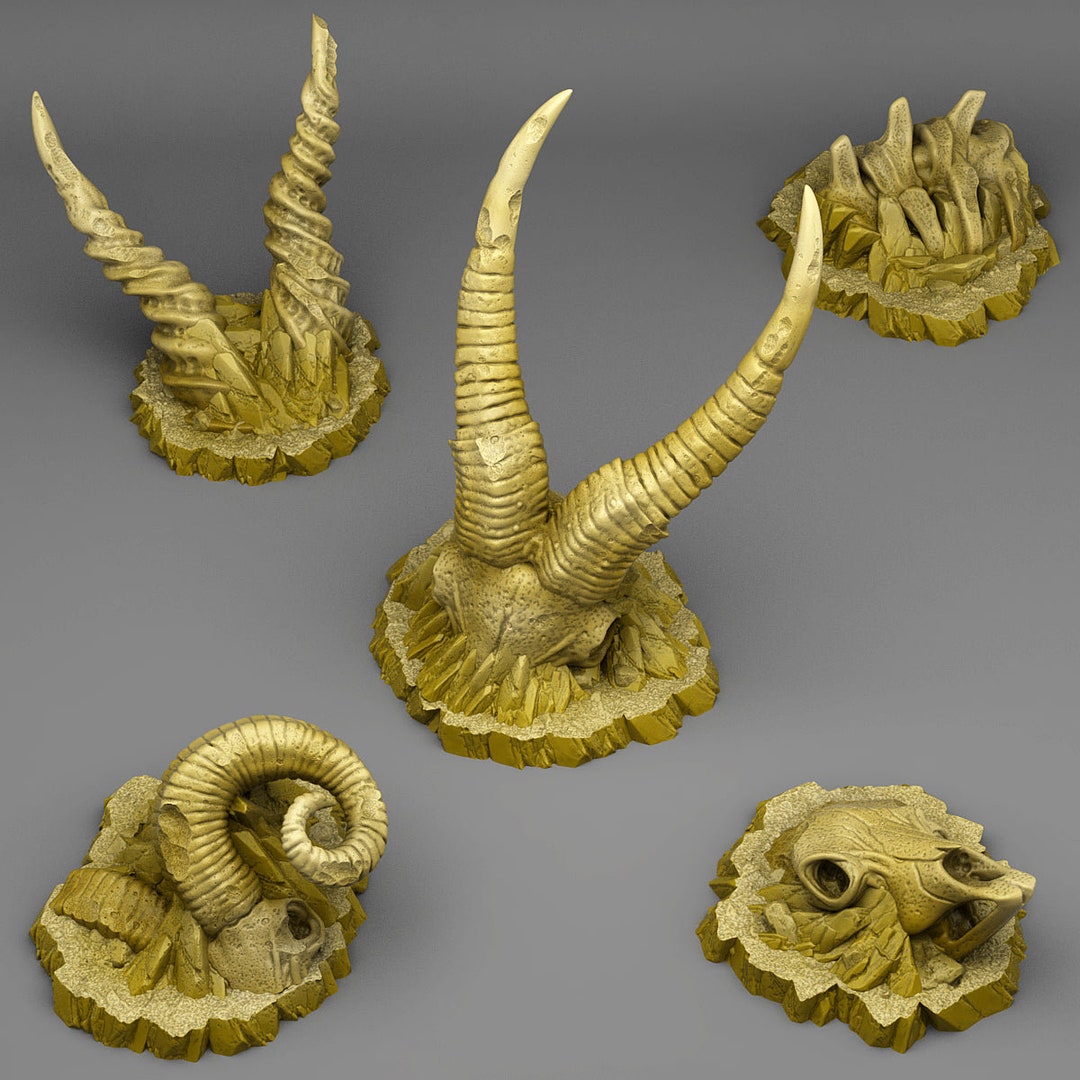 Buried Ram Skeletons - Print Your Monsters - Wargaming D&D Dnd - Etsy