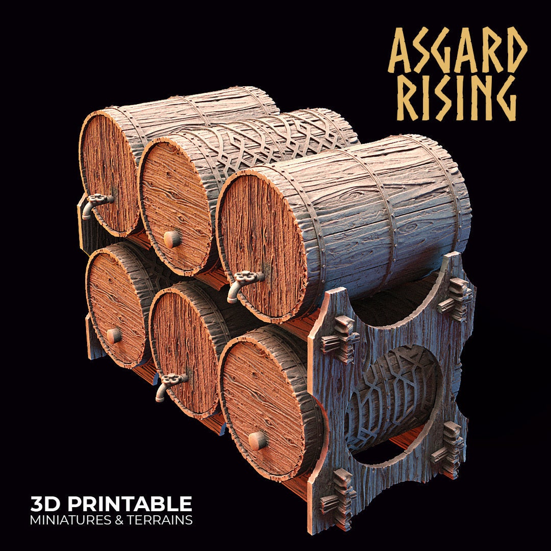 Dwarven Brewery Barrel Rack Set - Asgard Rising - Wargaming D&D Dnd - Etsy