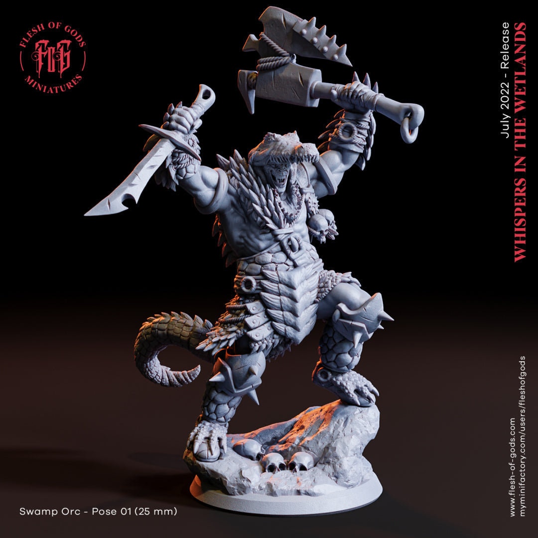 Swamp Orc With Dual Weapons - Whispers in the Wetlands - Flesh of Gods ...