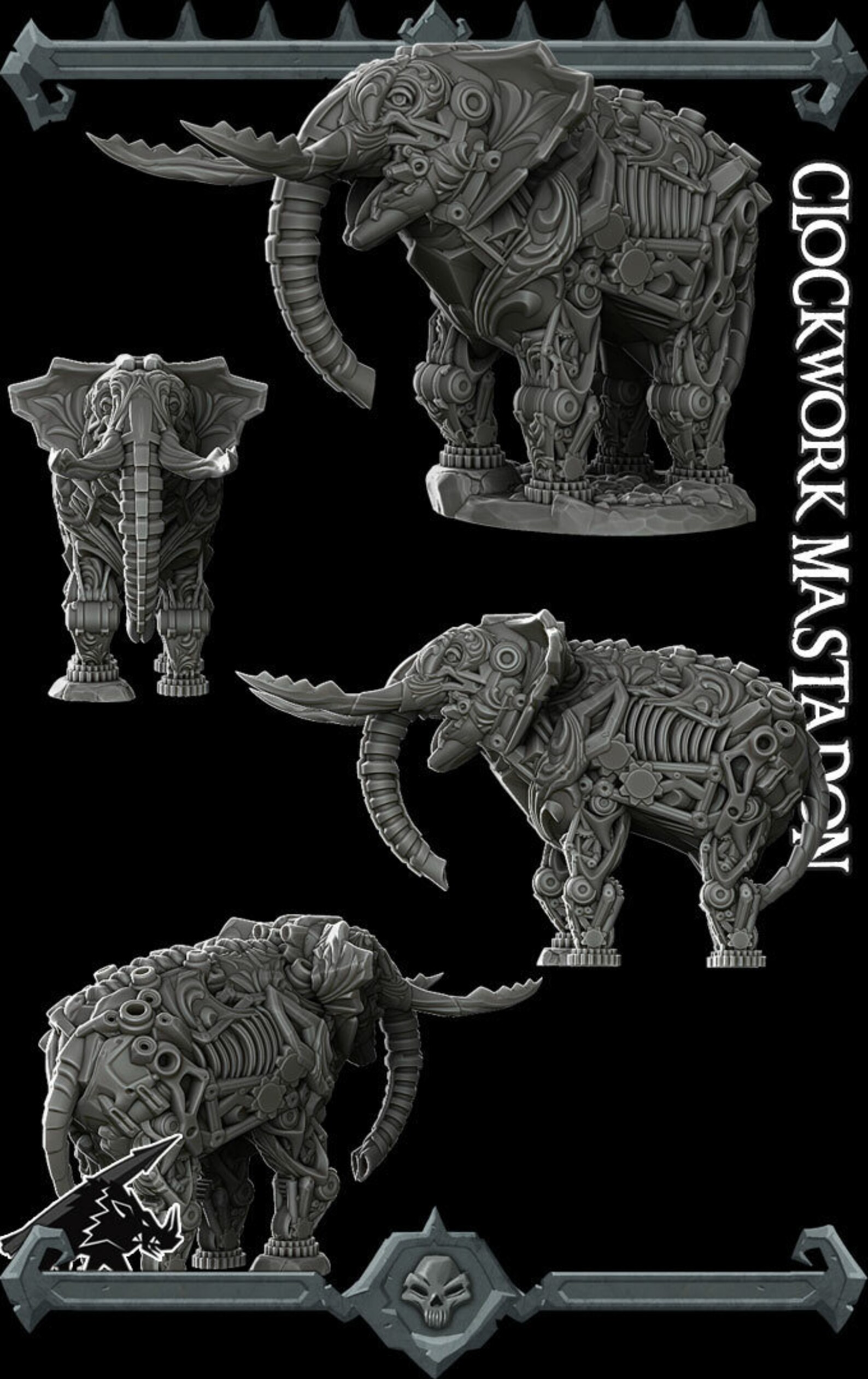 Clockwork Mastodon Wargaming Miniatures Monster Mastadon | Etsy