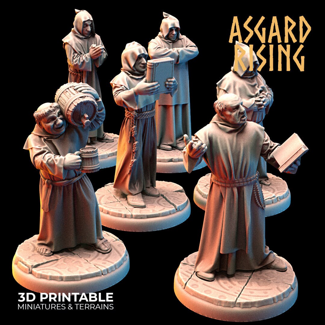 Monk Set - Monks Friars Regular Canons - Asgard Rising Miniatures ...