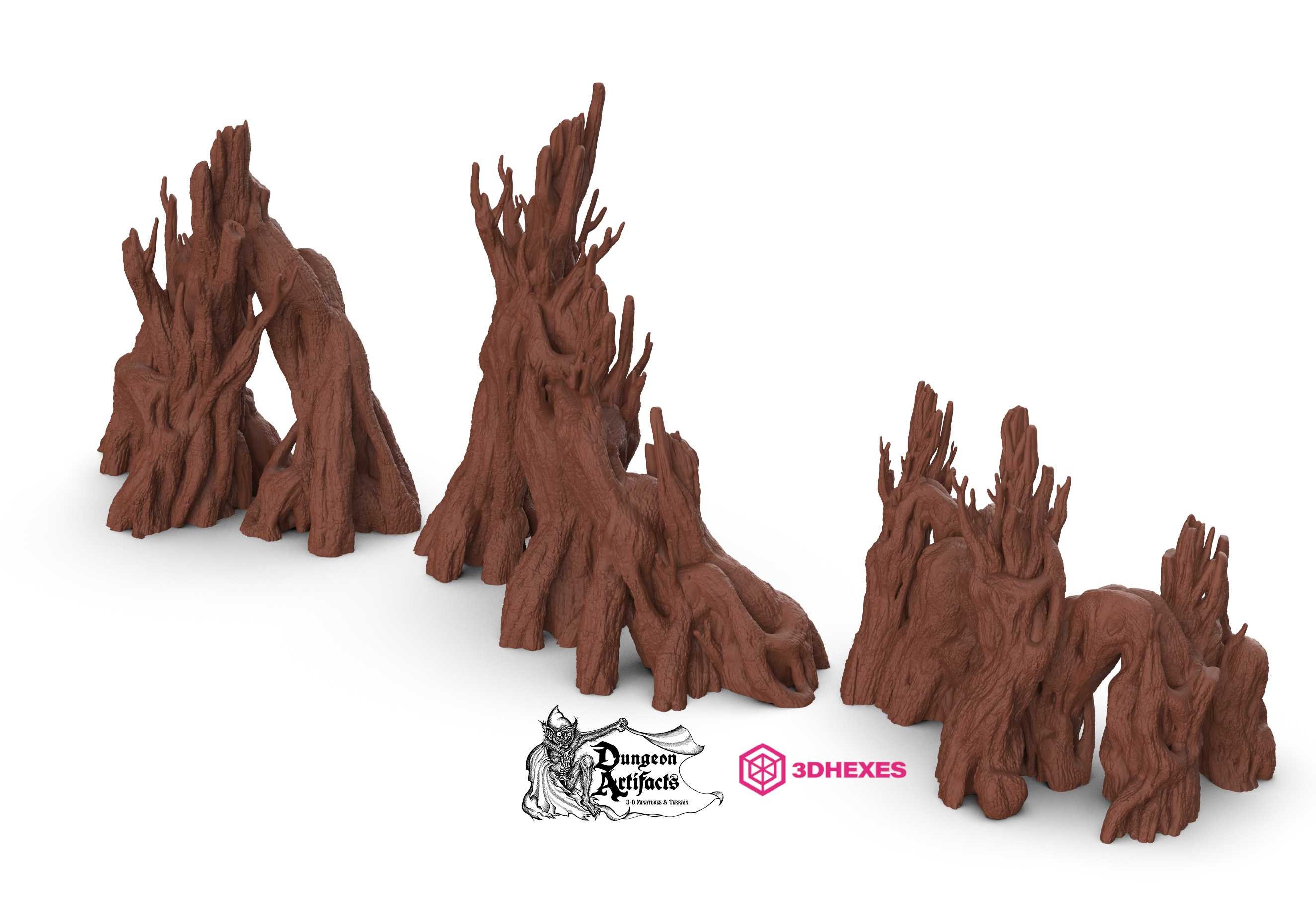Swamp Tree Walls - 3dhexes Wargaming Terrain D&D Dnd - Etsy