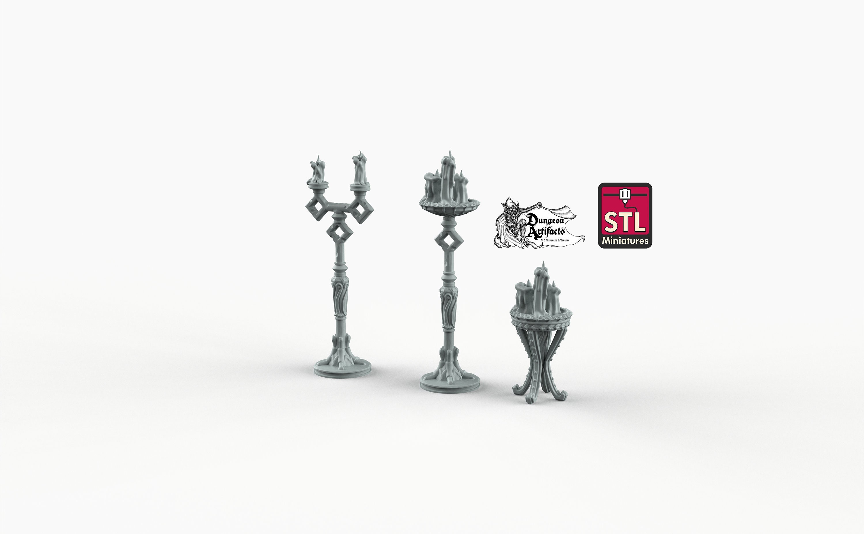 Candle Holders - STL Miniatures Wargaming Forgotten Realms D&D Dnd ...