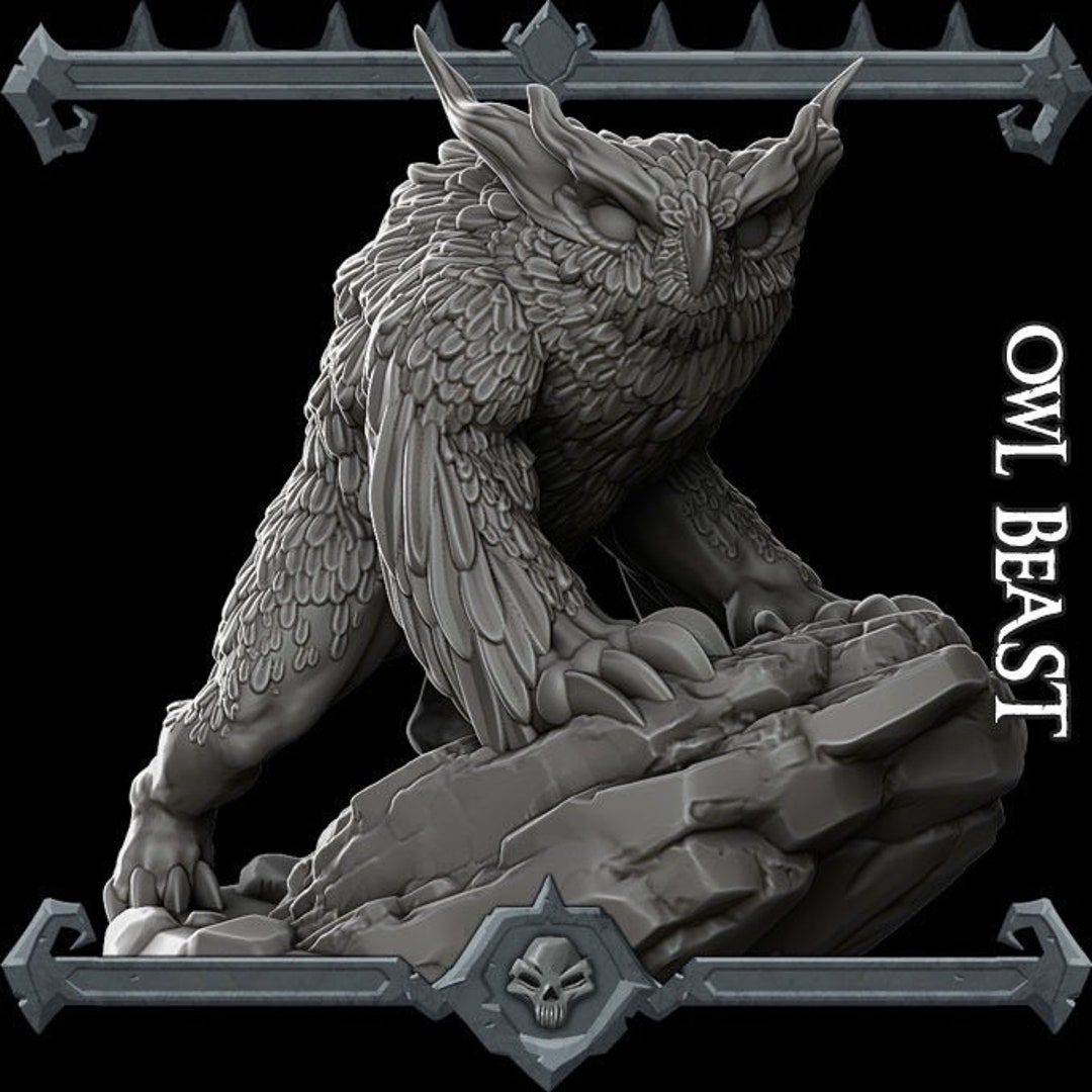 Owl Beast / Owl Bear - Wargaming Miniatures Monster Rocket Pig Games D ...