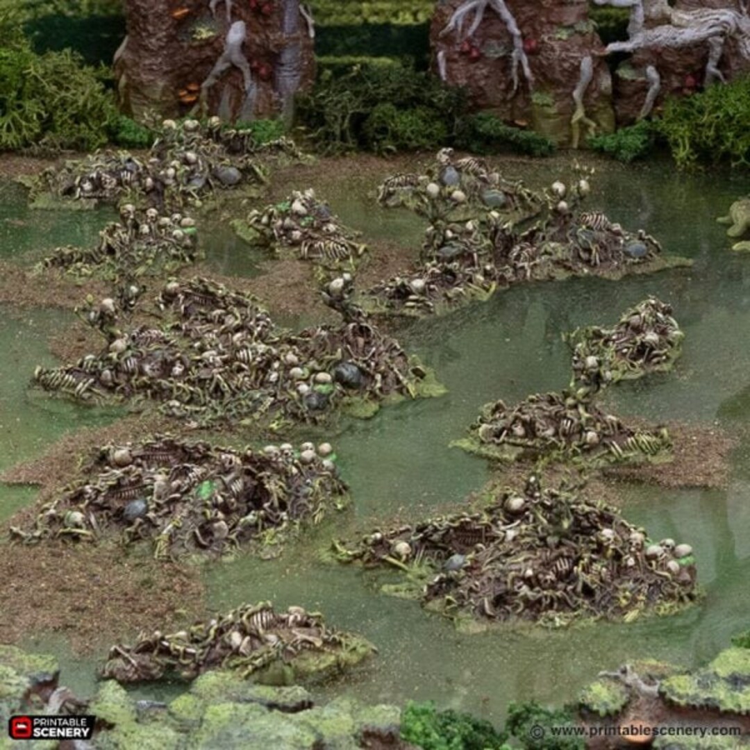 Death Marsh Mounds - the Gloaming Swamps - Printable Scenery Terrain ...