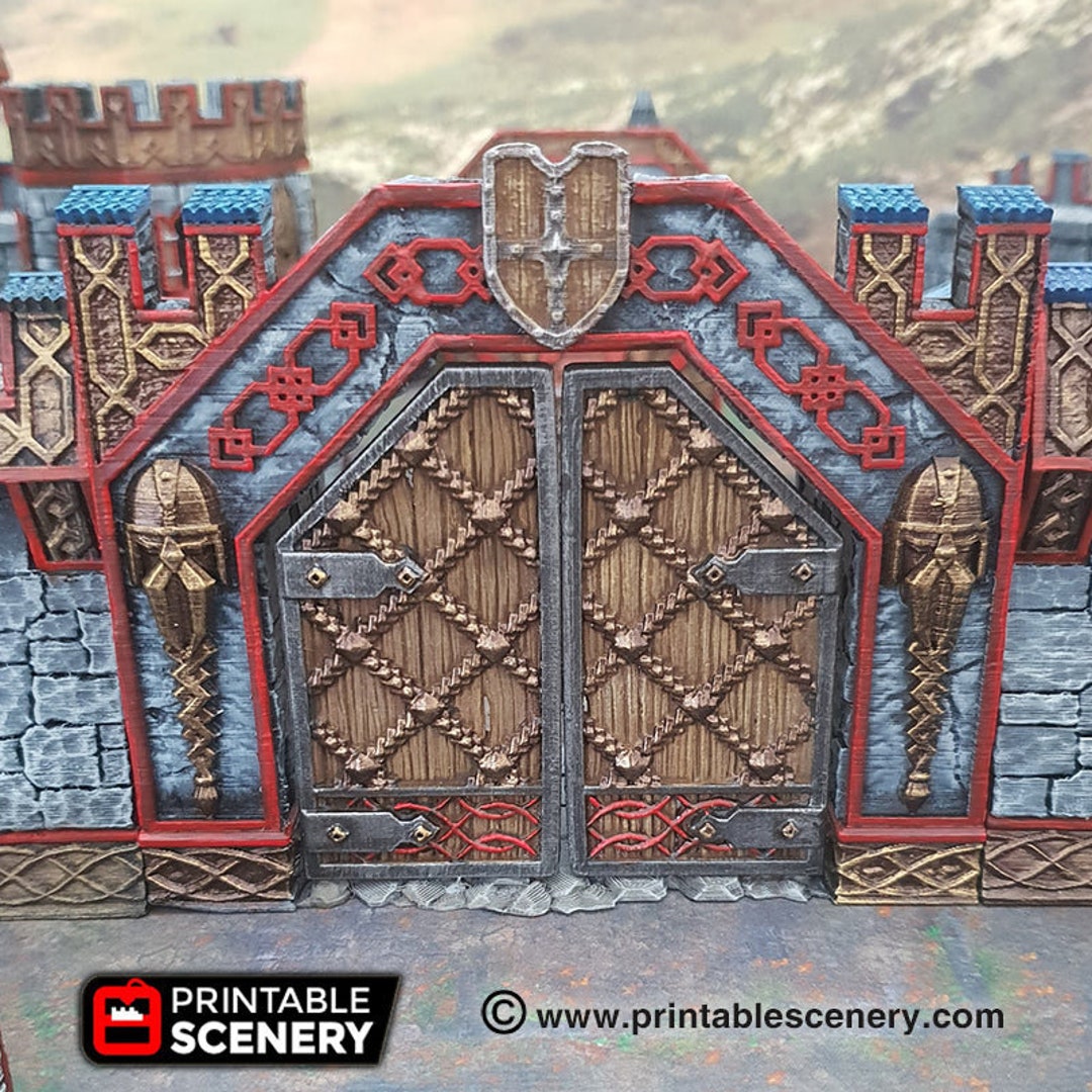 Ironhelm Forge Gate - Dwarves, Elves and Demons - Printable Scenery Terrain Wargaming D&D Dnd - Etsy
